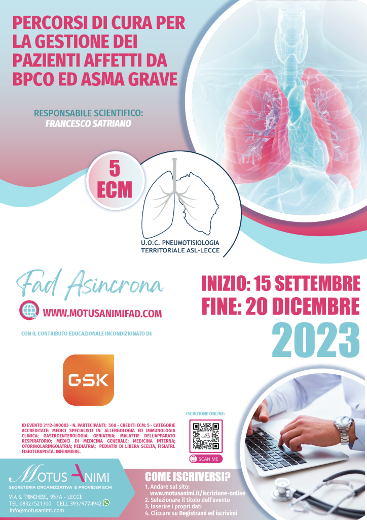 Ecm (5 crediti) Fad gratuito “Percorsi di cura per la gestione dei pazienti affetti da BPCO ed ...